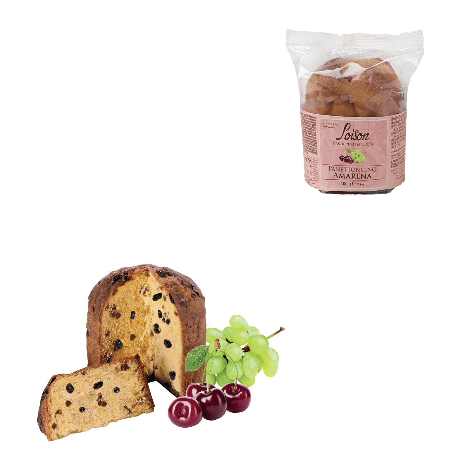 Mini Panettone Cherry in flow pack 100g: Buy Online - Loison Shop